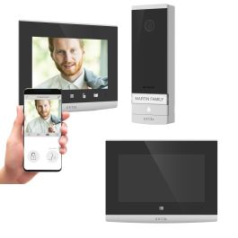 Kit Visiophone filaire 2 écrans avec touches tactiles et connexion Wifi ...